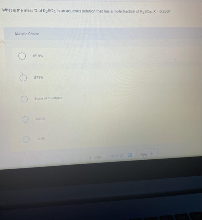 Solved What is the mass % of K2SO4 in an aqueous solution | Chegg.com