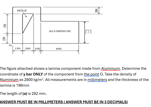 [Solved]: The figure attached shows a lamina component made