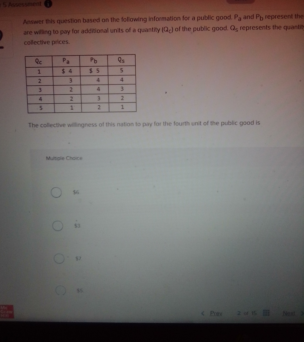 Solved 5 Assessment 1\\nAnswer this question based on the | Chegg.com