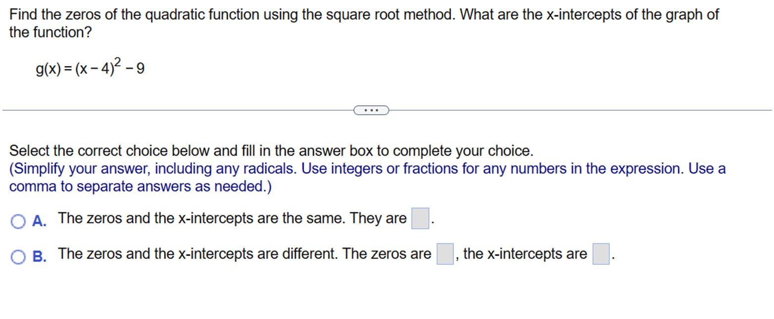 Solved Select the correct choice below and fill in the | Chegg.com