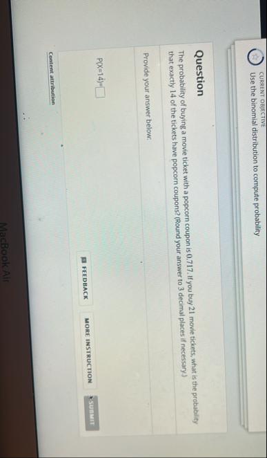 Solved CURRENT OBJECTIVEUse the binomial distribution to | Chegg.com