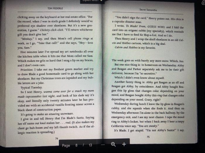 i have to read short story Secret Samantha by Tim | Chegg.com