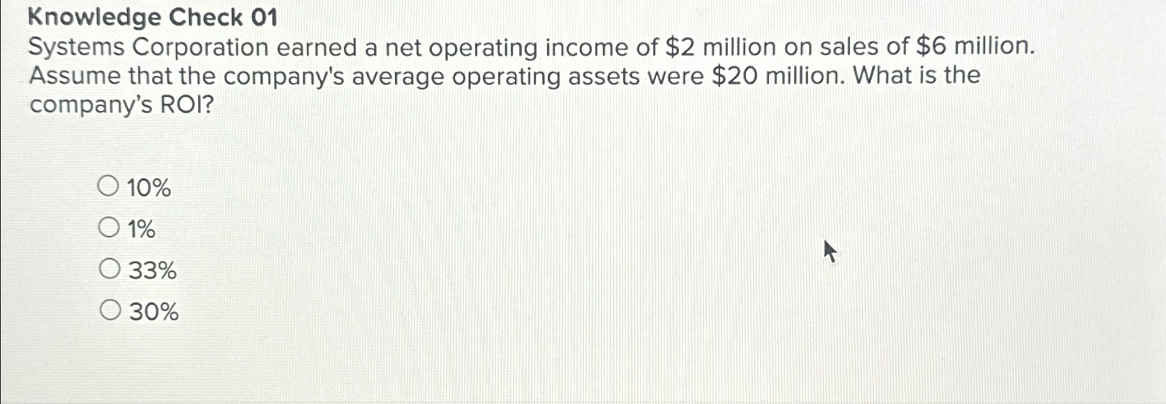 Solved Knowledge Check 01Systems Corporation earned a net | Chegg.com