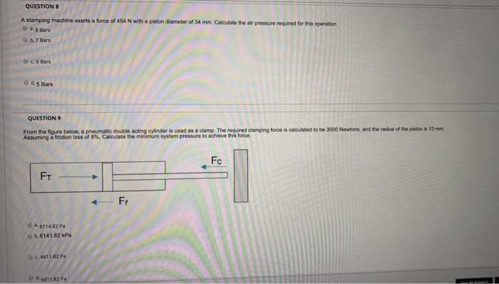 Solved QUESTIONS A stamping machine exerts a force of 454 N | Chegg.com