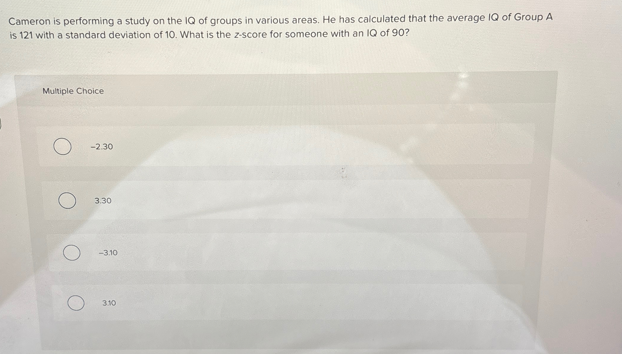 Solved Cameron is performing a study on the IQ of groups in | Chegg.com