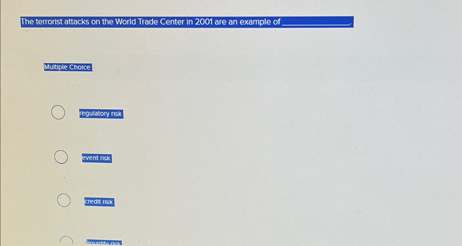 Solved The terrorist attacks on the World Trade Center in | Chegg.com