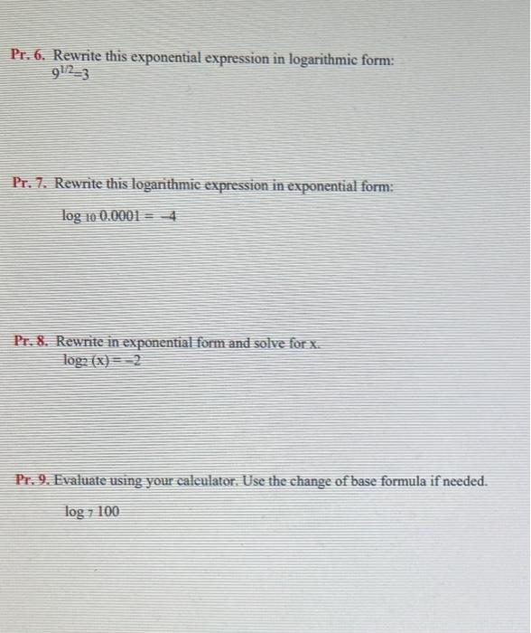 Solved Pr.6. Rewrite this exponential expression in | Chegg.com