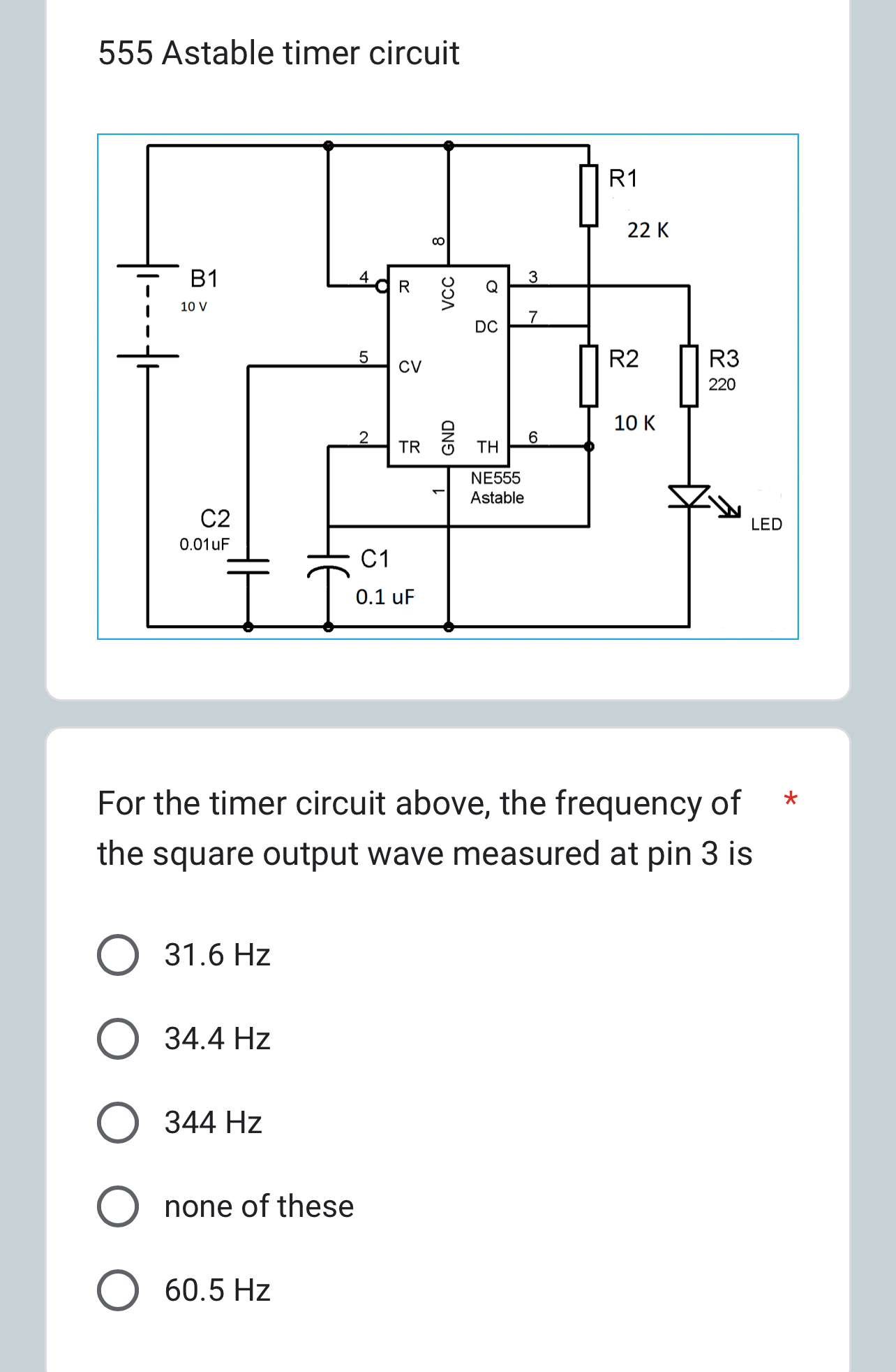 Solved 555 ﻿Astable timer circuitFor the timer circuit | Chegg.com