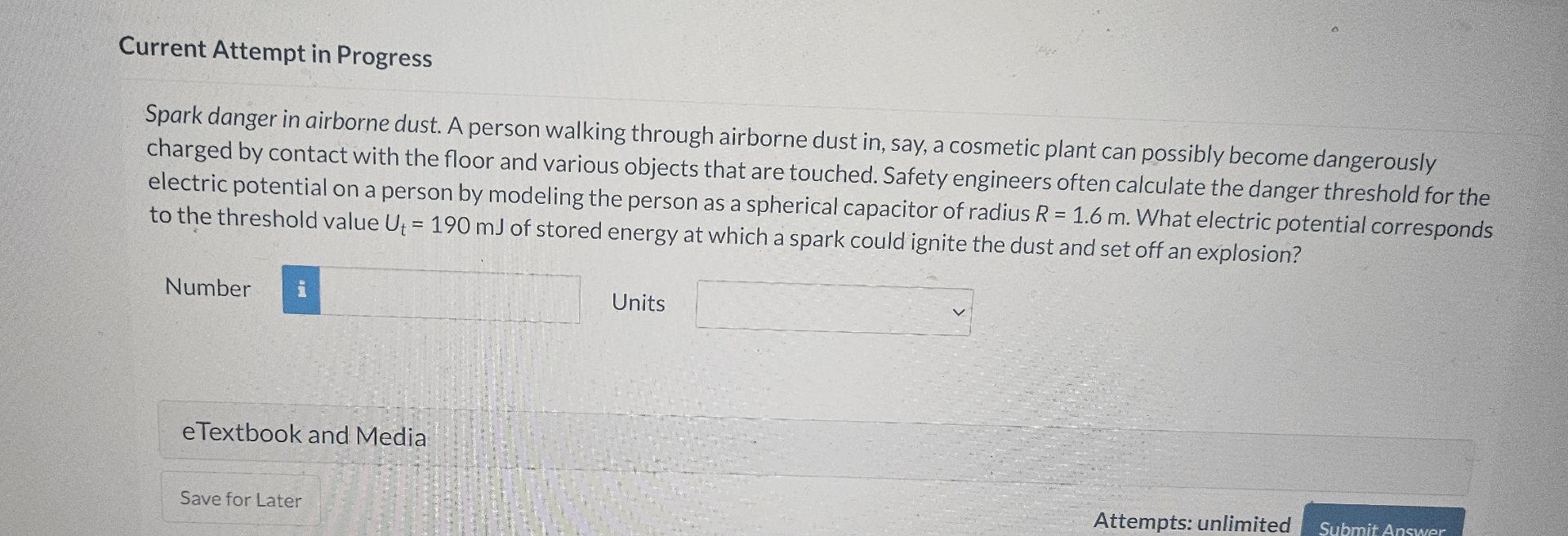 Solved Current Attempt in ProgressSpark danger in airborne | Chegg.com