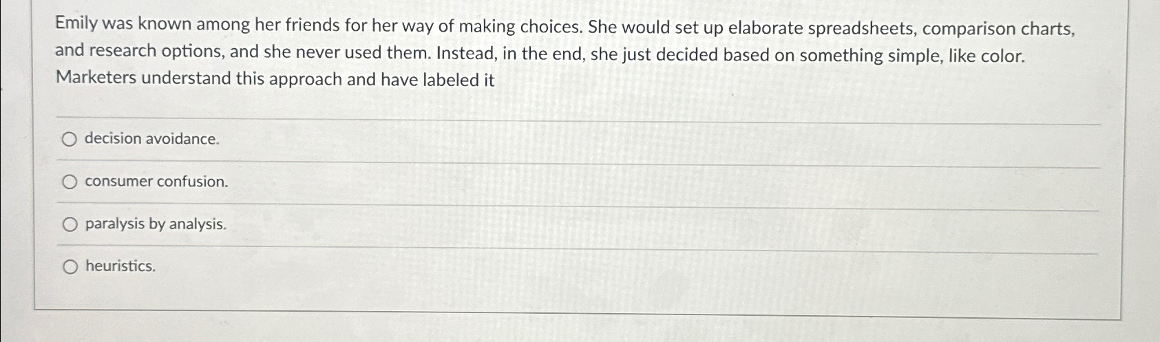 Solved Emily was known among her friends for her way of | Chegg.com