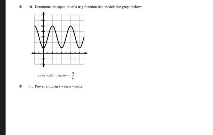 Solved 10. Determine the equation of a trig function that | Chegg.com
