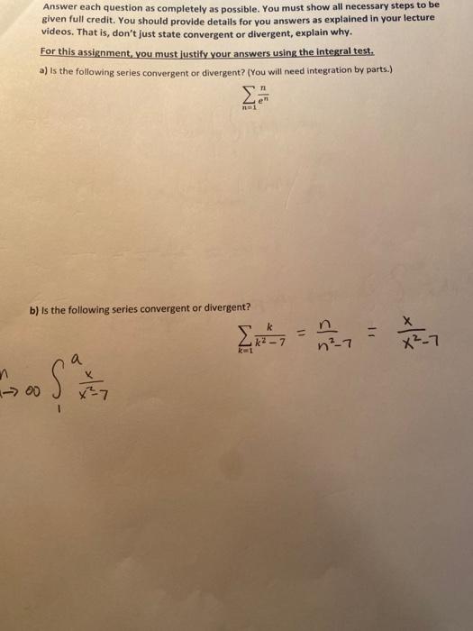 Solved Answer each question as completely as possible. You | Chegg.com Solved Answer each question as completely as possible. You | Chegg.com