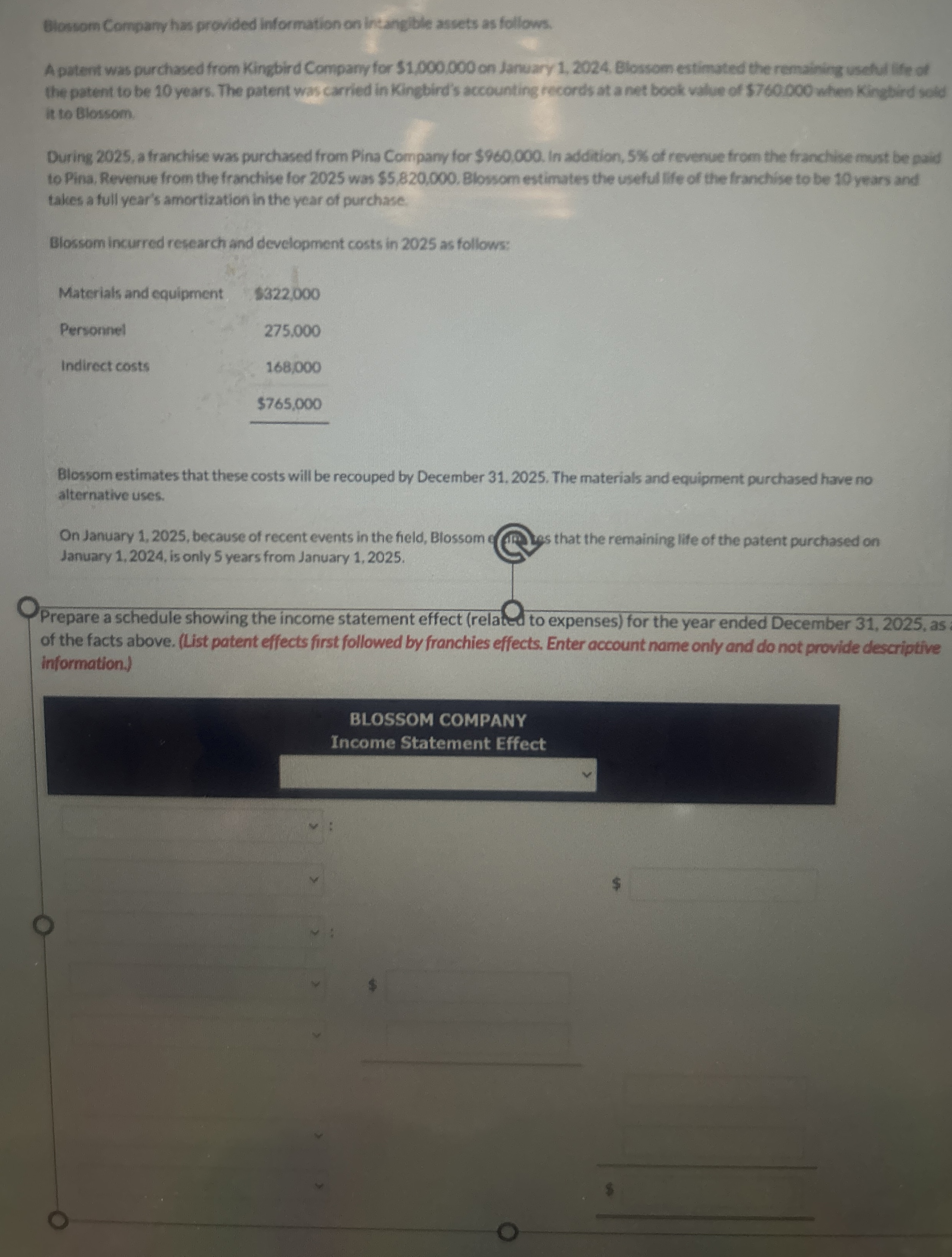 Solved by an EXPERT Please fill out and label the entire income ...