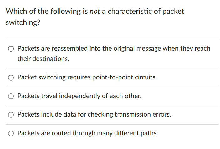 Solved Which of the following is not a characteristic of | Chegg.com