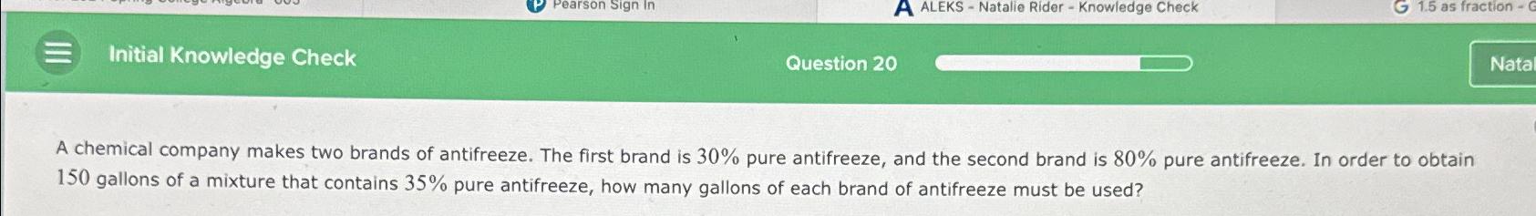 Solved Initial Knowledge CheckQuestion 20A chemical company | Chegg.com