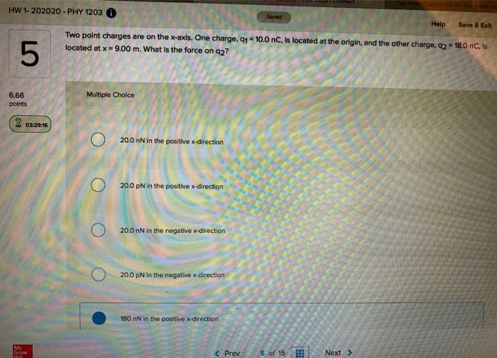 Solved HW 1-202020-PHY 1203 Saved Help Save & Exit 5 Two | Chegg.com
