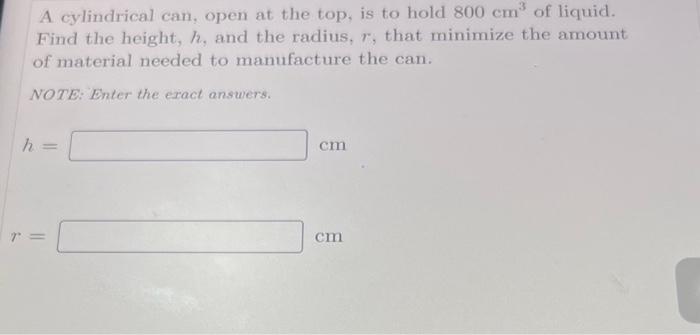 Solved A closed rectangular container with a square base is | Chegg.com