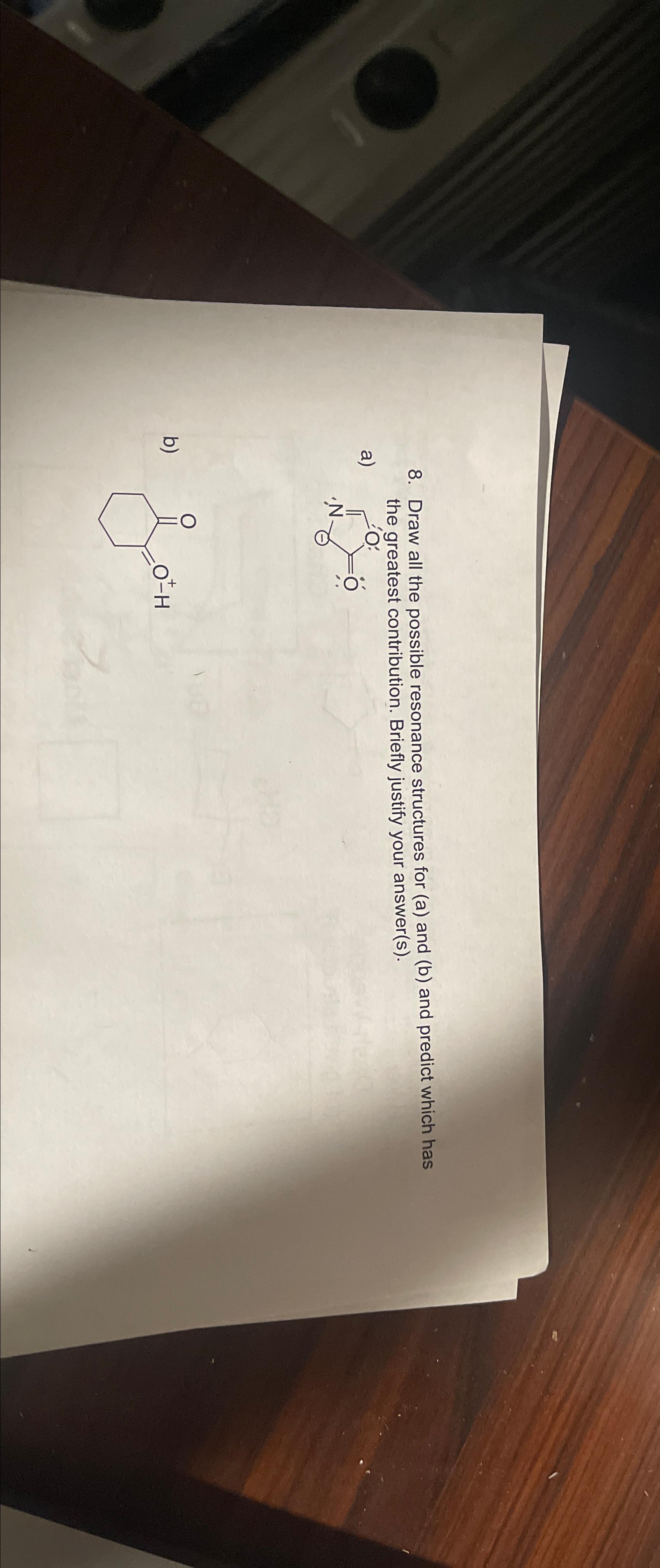 Solved Draw all the possible resonance structures for (a) | Chegg.com