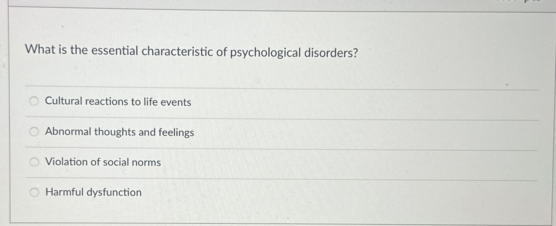 Solved What is the essential characteristic of psychological | Chegg.com
