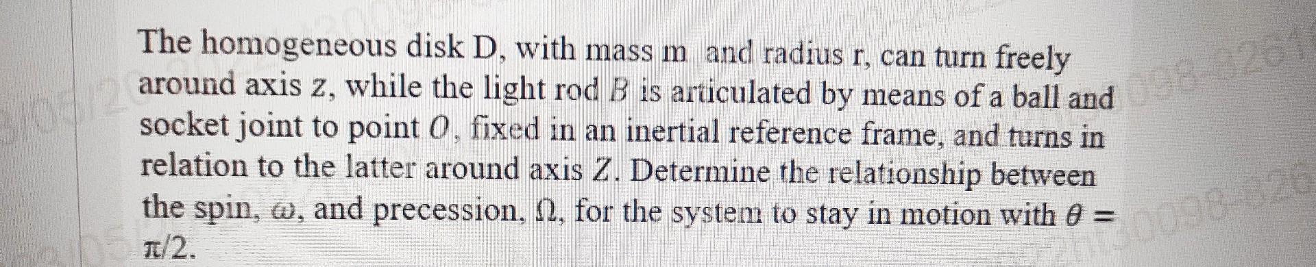 Solved The homogeneous disk D, with mass m and radius r, can | Chegg.com