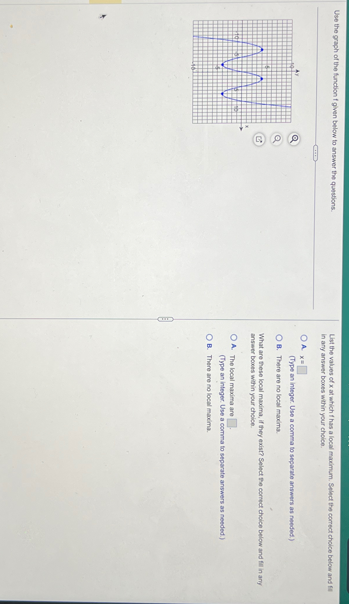 Solved Use the graph of the function f ﻿given below to | Chegg.com