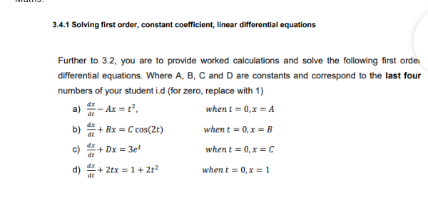 Solved 3 4 1 Solving First Order Constant Coefficient