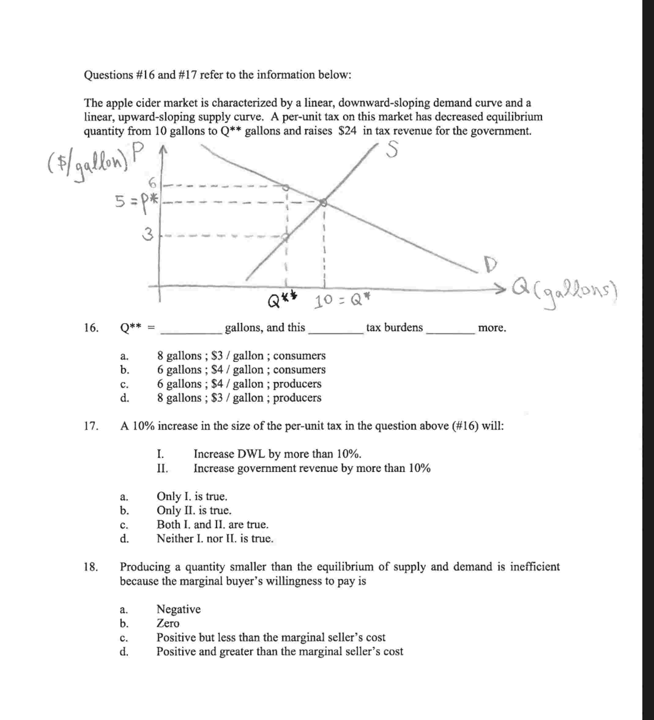 Solved Questions \#16 ﻿and \#17 ﻿refer to the information | Chegg.com