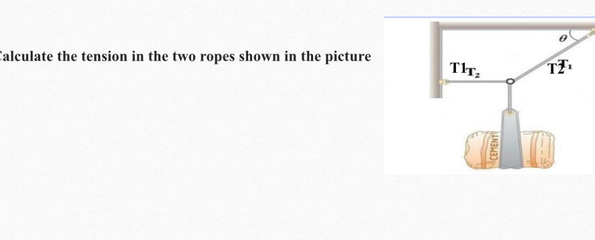 alculate the tension in the two ropes shown in the | Chegg.com