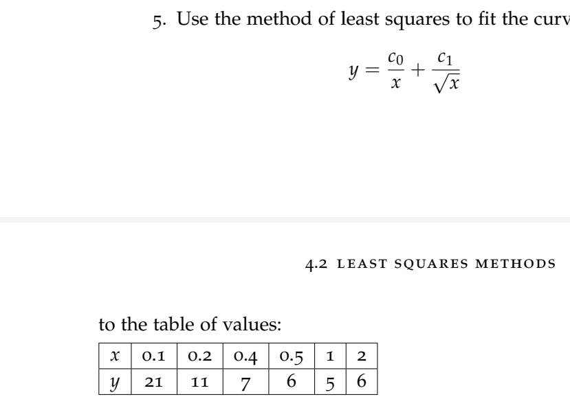 Solved Use the method of least squares to fit the | Chegg.com