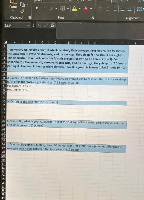 Solved please solve all parts of this problem on excel. and | Chegg.com