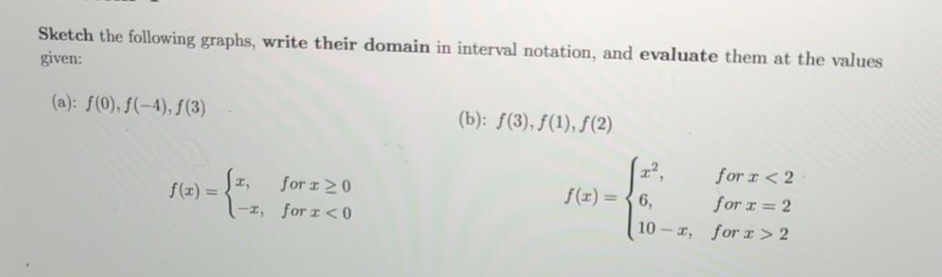 Solved Sketch the following graphs, write their domain in | Chegg.com