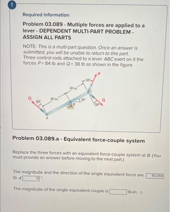 Solved Required information Problem 03.089- Multiple forces | Chegg.com