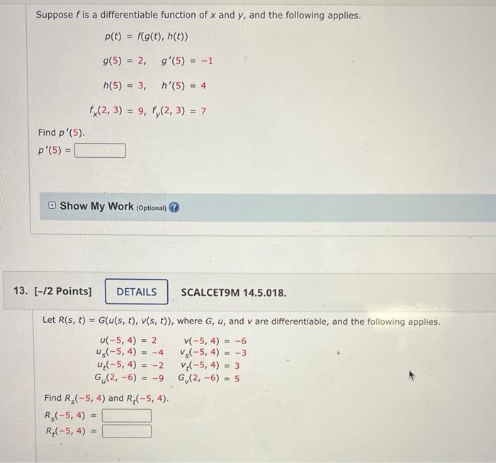 Solved Suppose f is a differentiable function of x and y, | Chegg.com