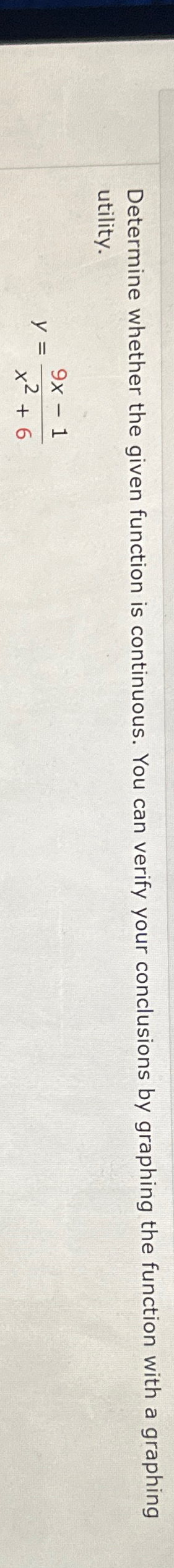 Solved Determine whether the given function is continuous. | Chegg.com