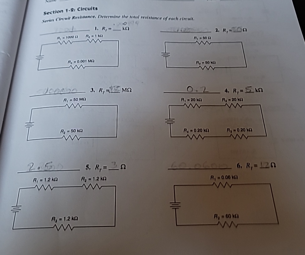 Solved Section 1-2, ﻿CircultsSerir Cinwuit Resisfance, | Chegg.com