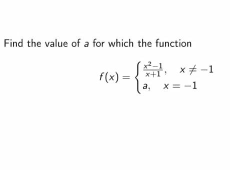 Solved Find the value of a for which the function | Chegg.com