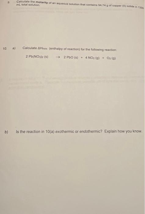 Solved 9. Calculate the molarity of an aqueous solution that | Chegg.com
