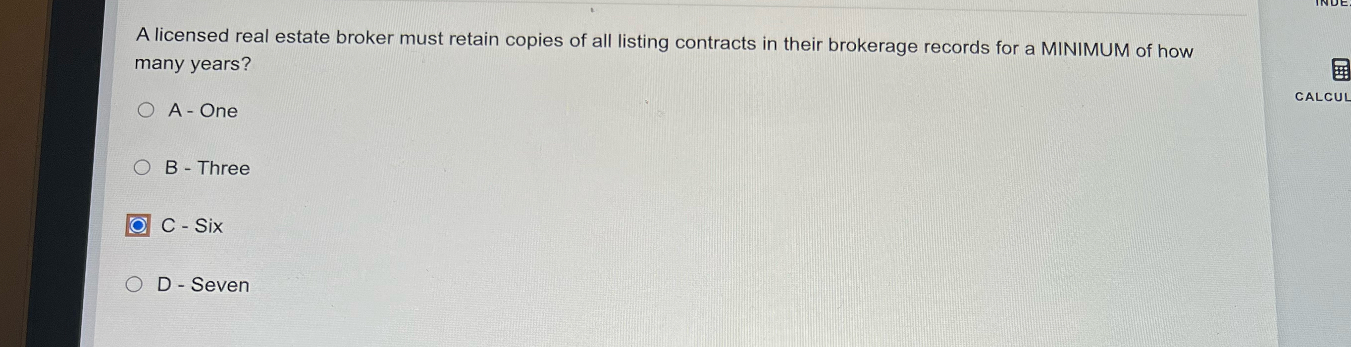 Solved A licensed real estate broker must retain copies of | Chegg.com