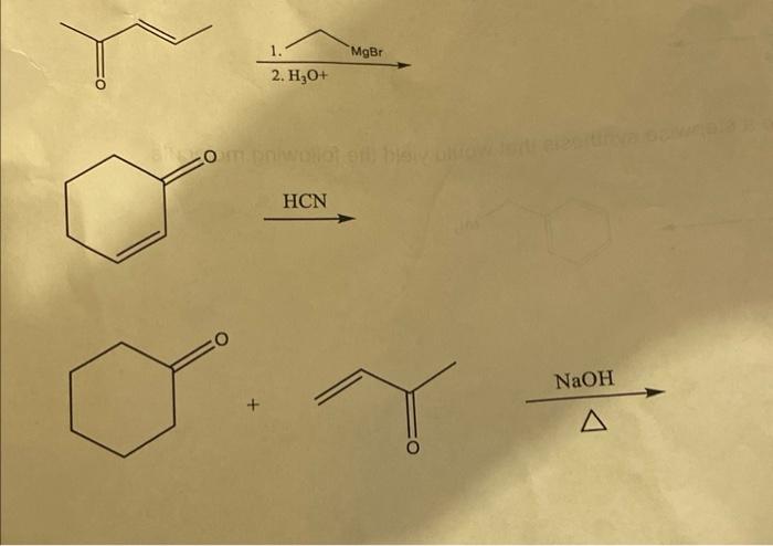 Solved 2. HgBr3O+ 1. HCN ΔNaOH | Chegg.com