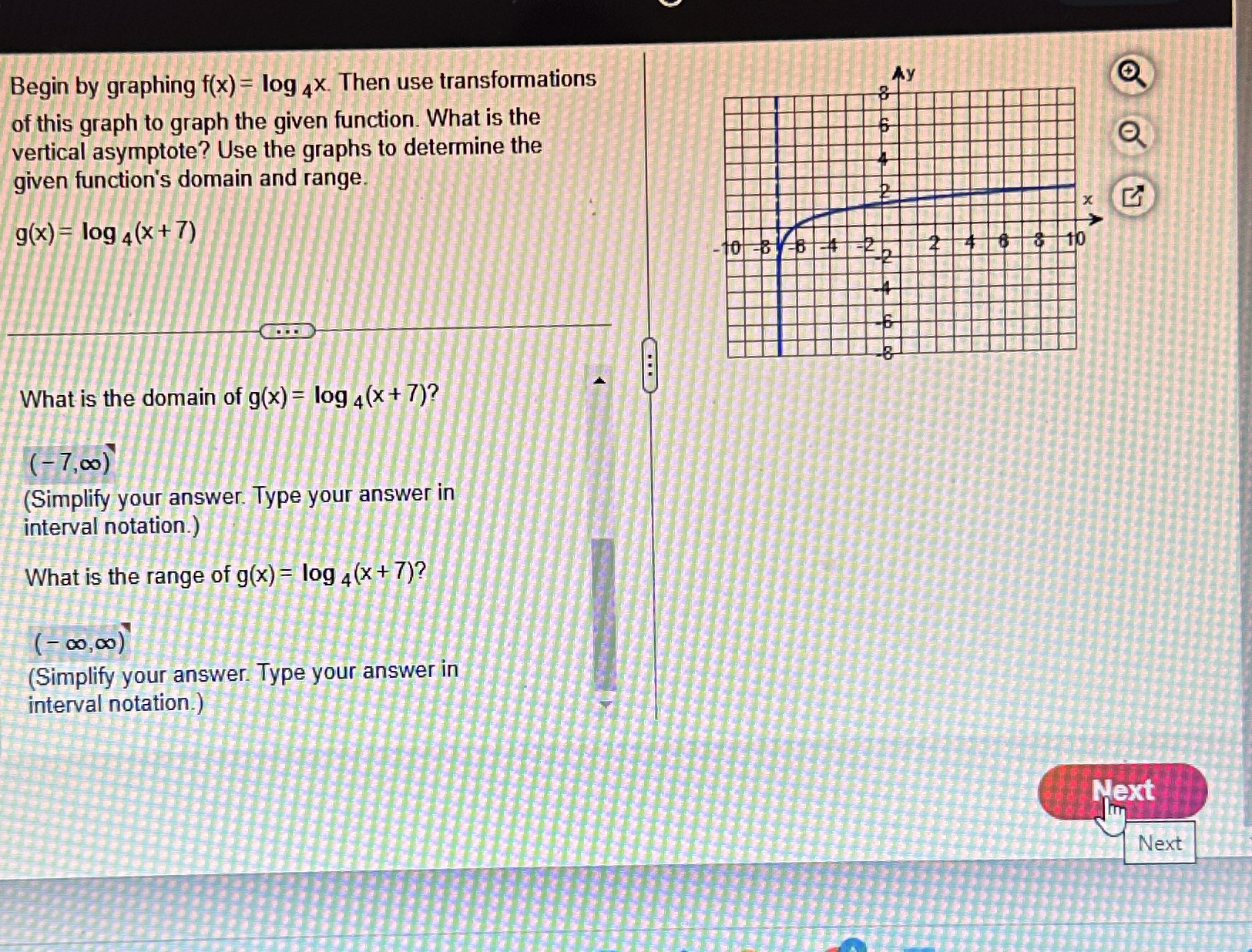 Solved Begin by graphing f(x)=log4x. ﻿Then use | Chegg.com