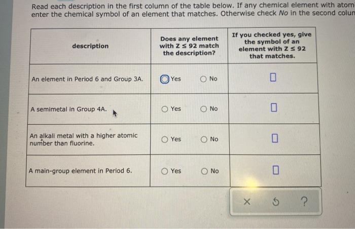 Solved Read each description in the first column of the | Chegg.com