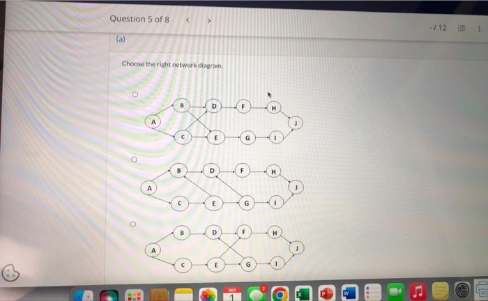 Solved Use the following project information. Choose the | Chegg.com