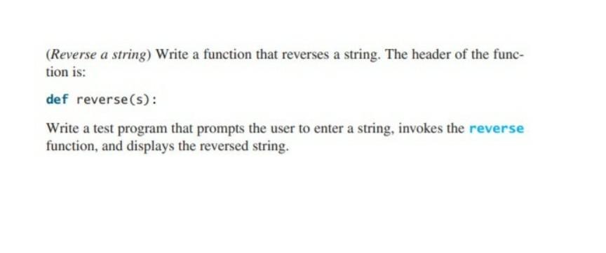 Solved Reverse A String Write A Function That Reverses A 