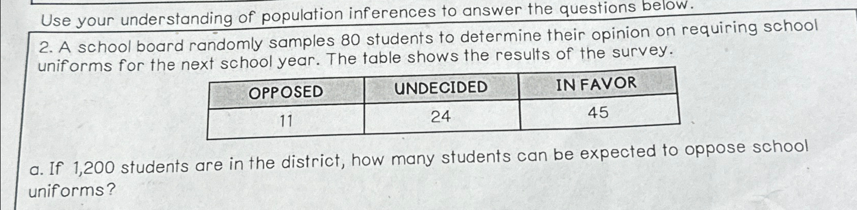 Solved Use your understanding of population inferences to | Chegg.com