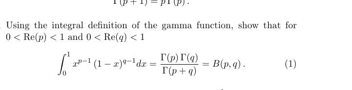 Solved Using the integral definition of the gamma function, | Chegg.com