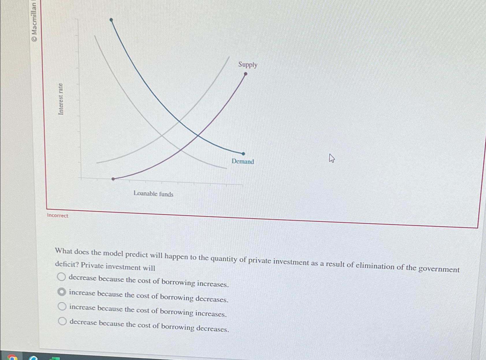 Solved IncorrectWhat does the model predict will happen to | Chegg.com