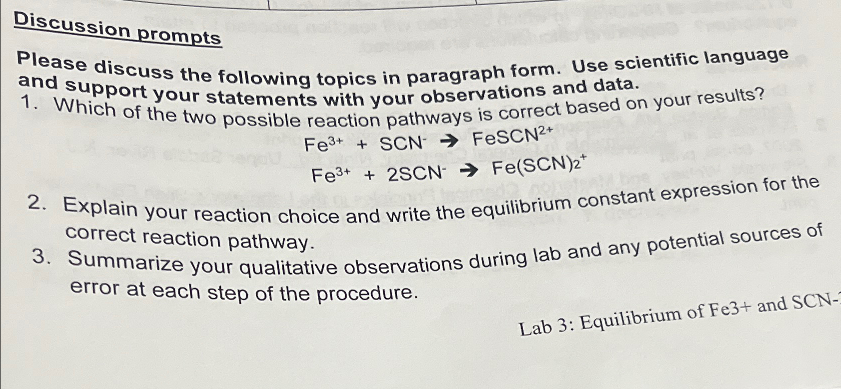 Discussion promptsPlease discuss the following topics | Chegg.com