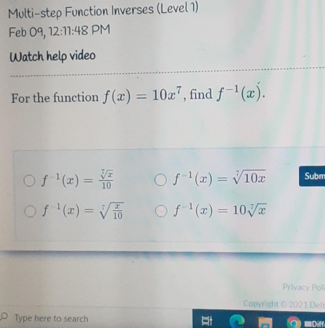 Solved Multi-step Fonction Inverses (Level 2) Feb 09, | Chegg.com