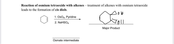 Solved Reaction of osmium tetraoxide with alkenes - | Chegg.com