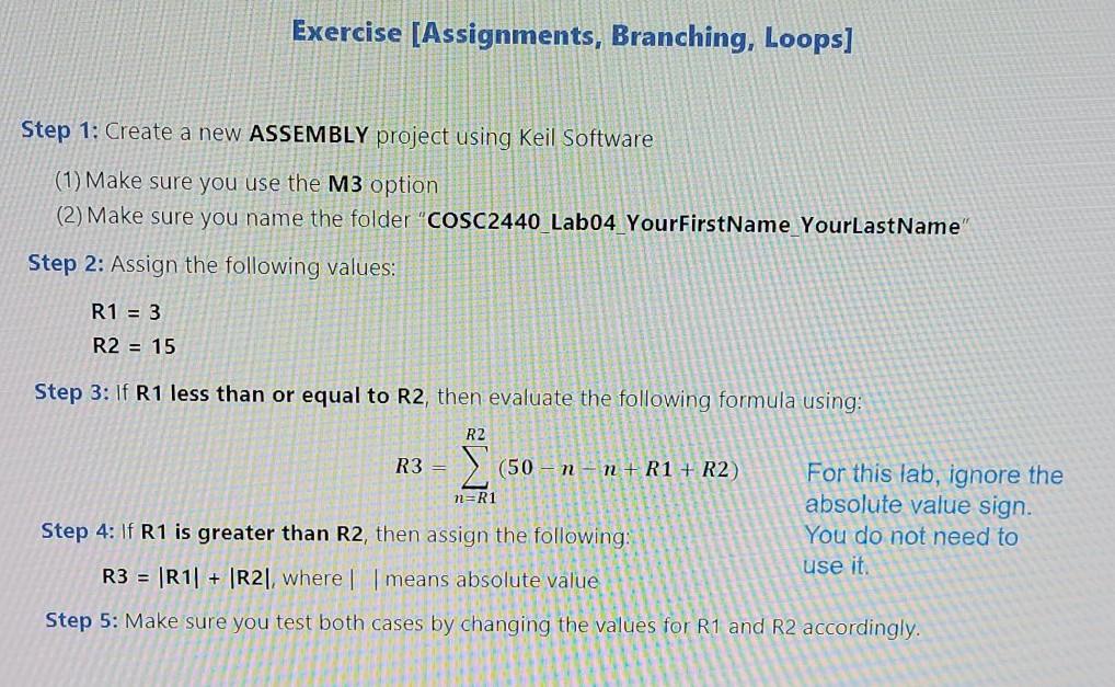 Solved Exercise [Assignments, Branching, Loops] Step 1: | Chegg.com